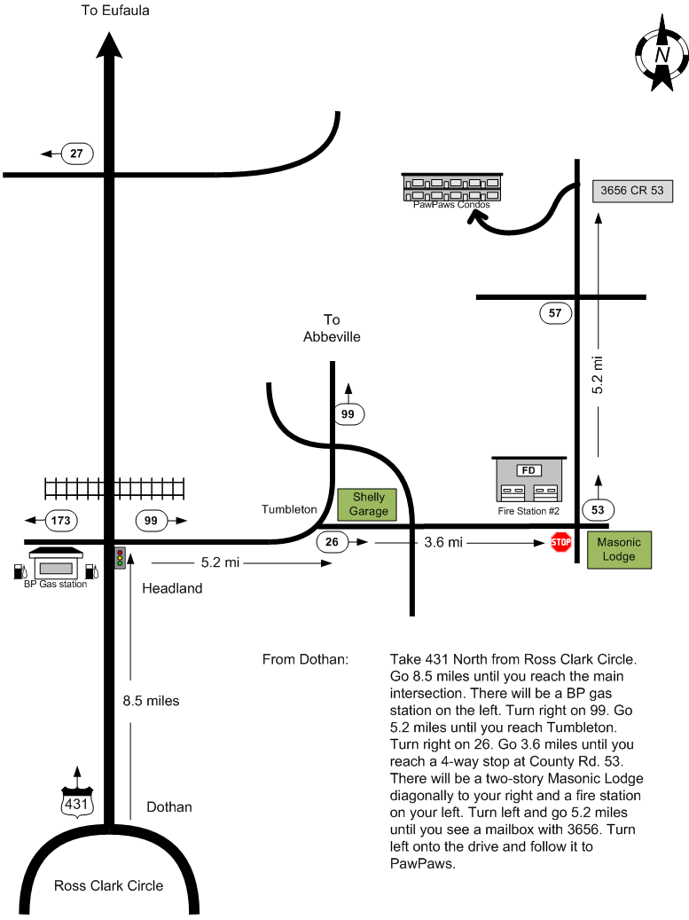 Directions to PawPaws Condos ~ A Fun Place To Stay!